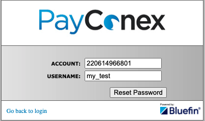 Reset Your PayConex Password
