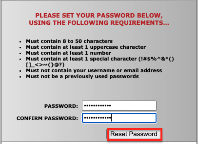 Reset Your PayConex Password