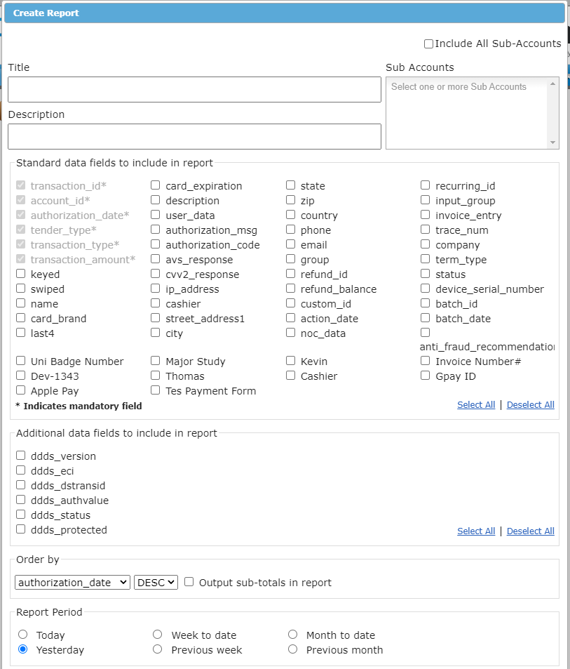 Create Custom Reports in PayConex