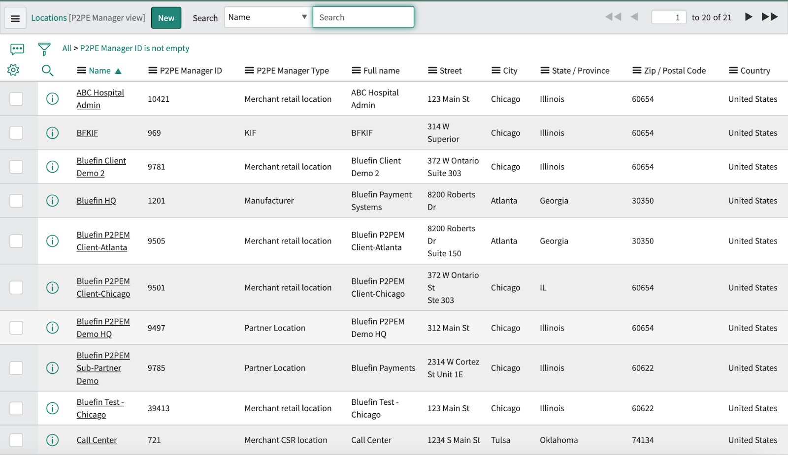 View Location Records in ServiceNow P2PE Manager