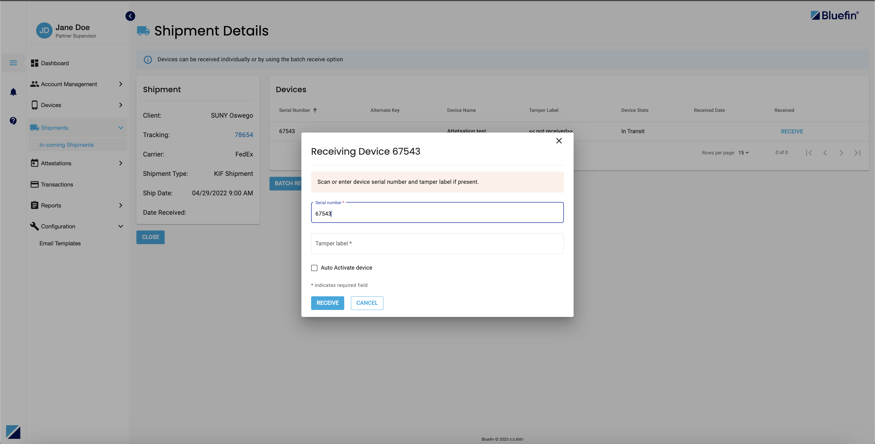 Device Tamper Label Field in P2PE Manager