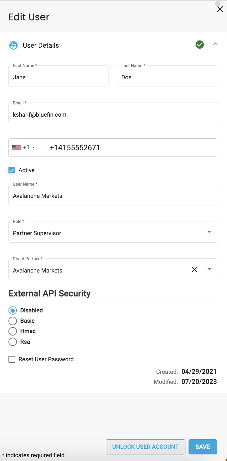 Unlock a User's Account in P2PE Manager