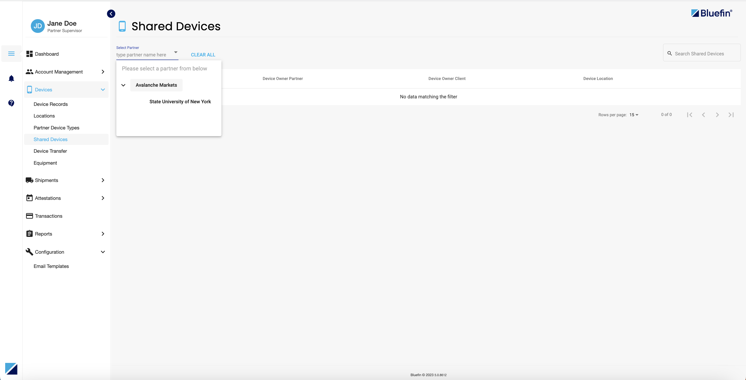 View Shared Devices in P2PE Manager