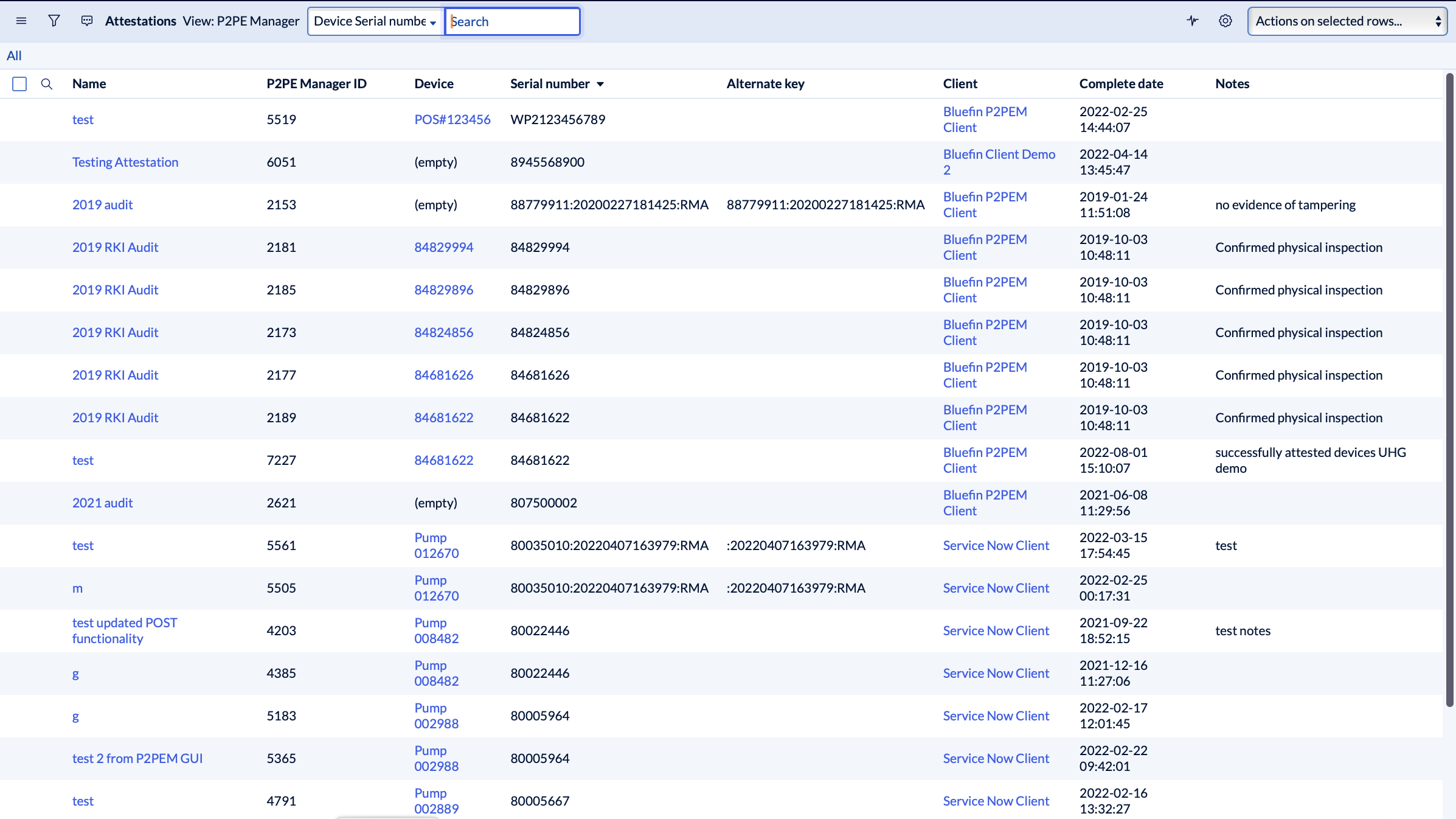 View Attestation Records in ServiceNow P2PE Manager