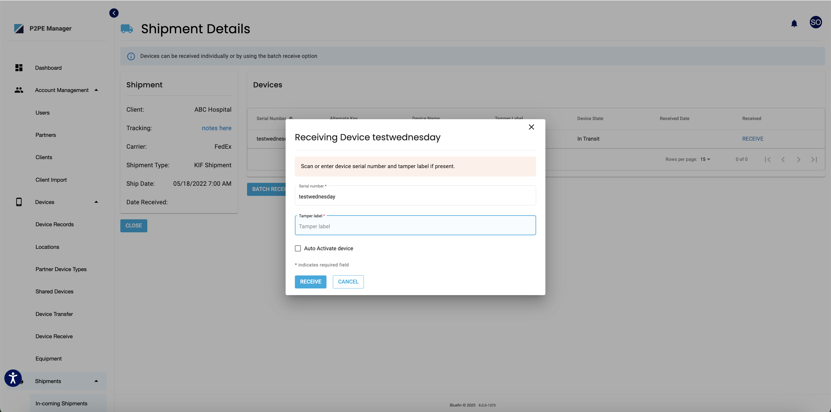 Device Tamper Label Field in P2PE Manager